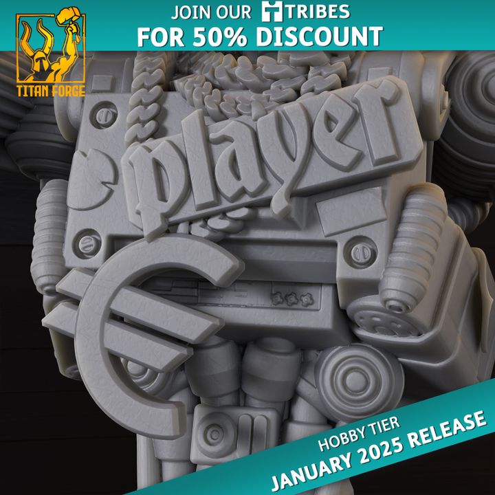 3D Printable Happy - Hobby 75mm model Bust. by Titan Forge Miniatures